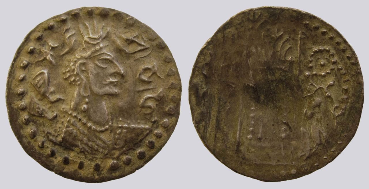 Western Turk AR Drachm, Nezak Type with Brahmi Legend | Bactrianumis