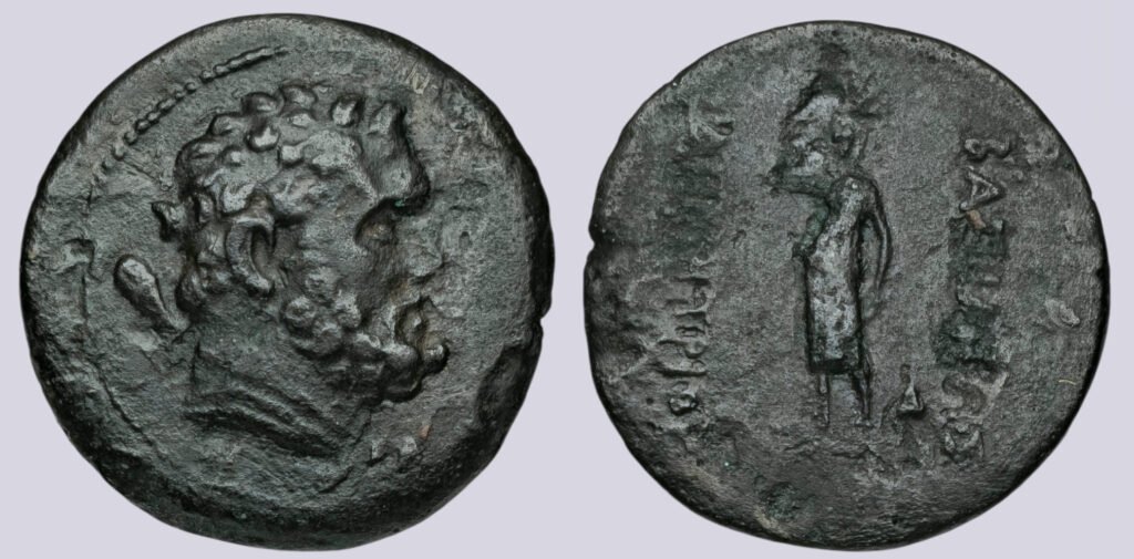 Bactrian Greeks, AE dichalkon, Demetrios I - BACTRIANUMIS - Ancient and ...